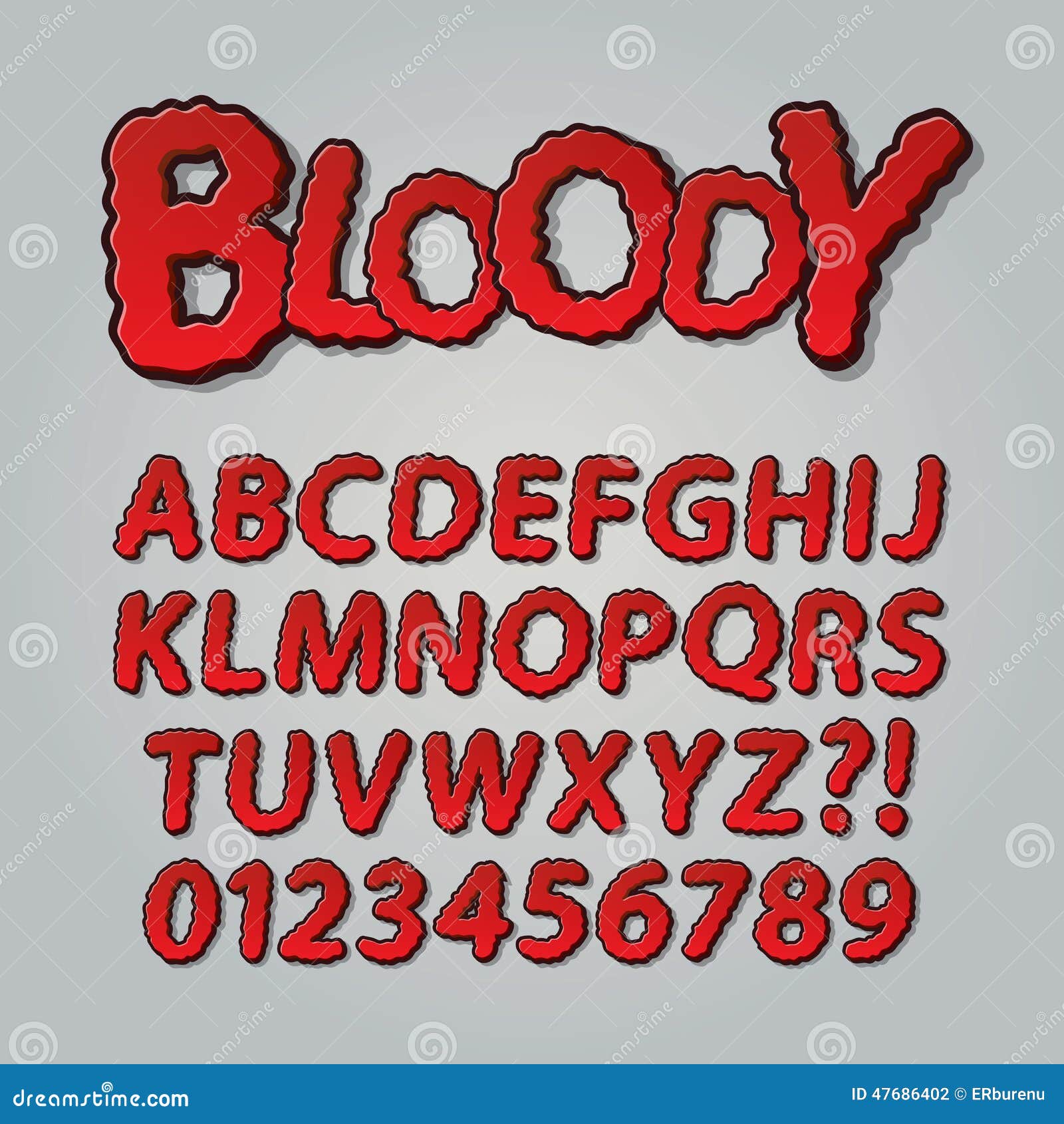 Bloody Comic Pop Art Alphabet and Numbers Stock Illustration ...