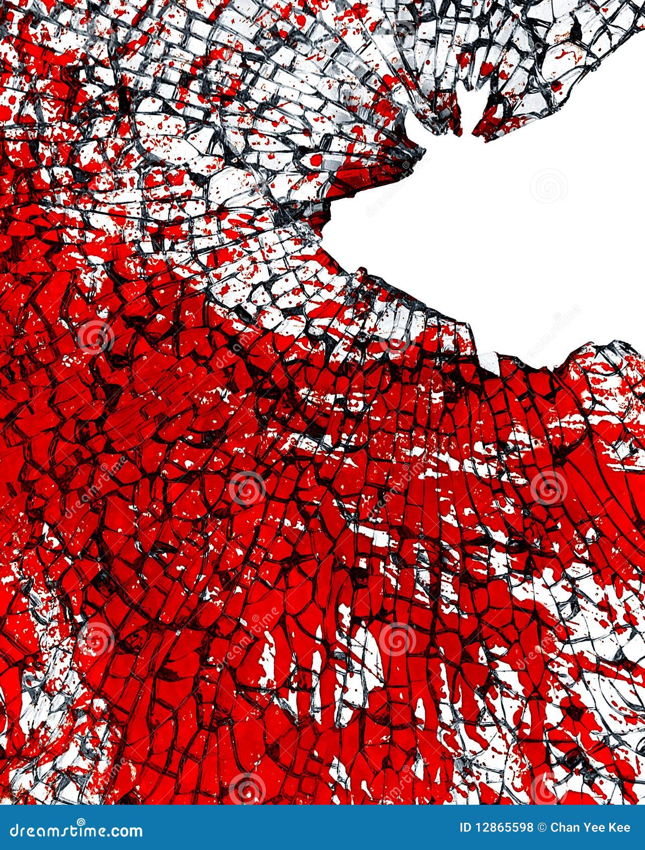 Bloody cracked glass stock photo. Image of horror, burst - 12865598