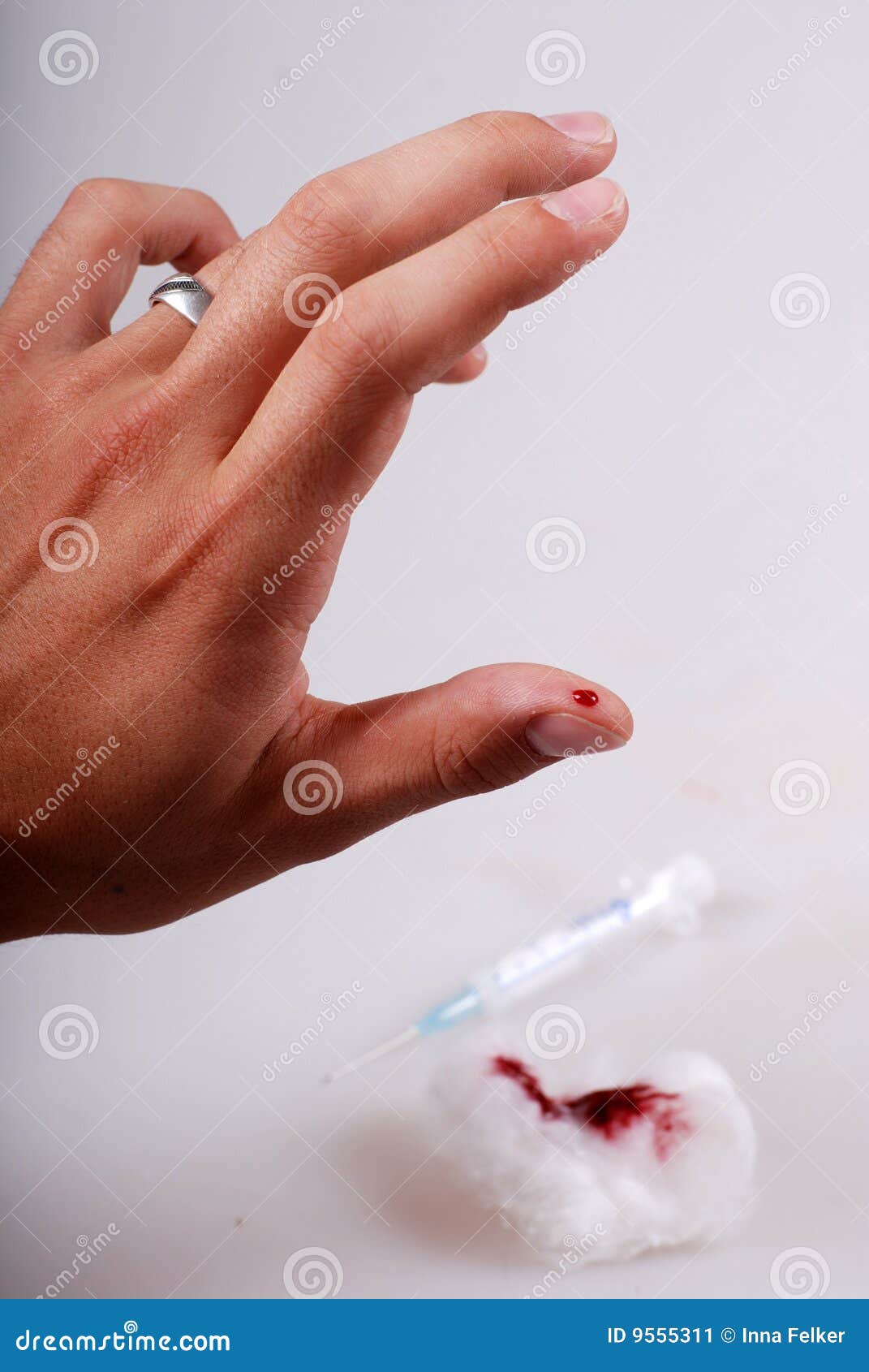 Bloody finger stock image. Image of sterile, drop, pain - 9555311