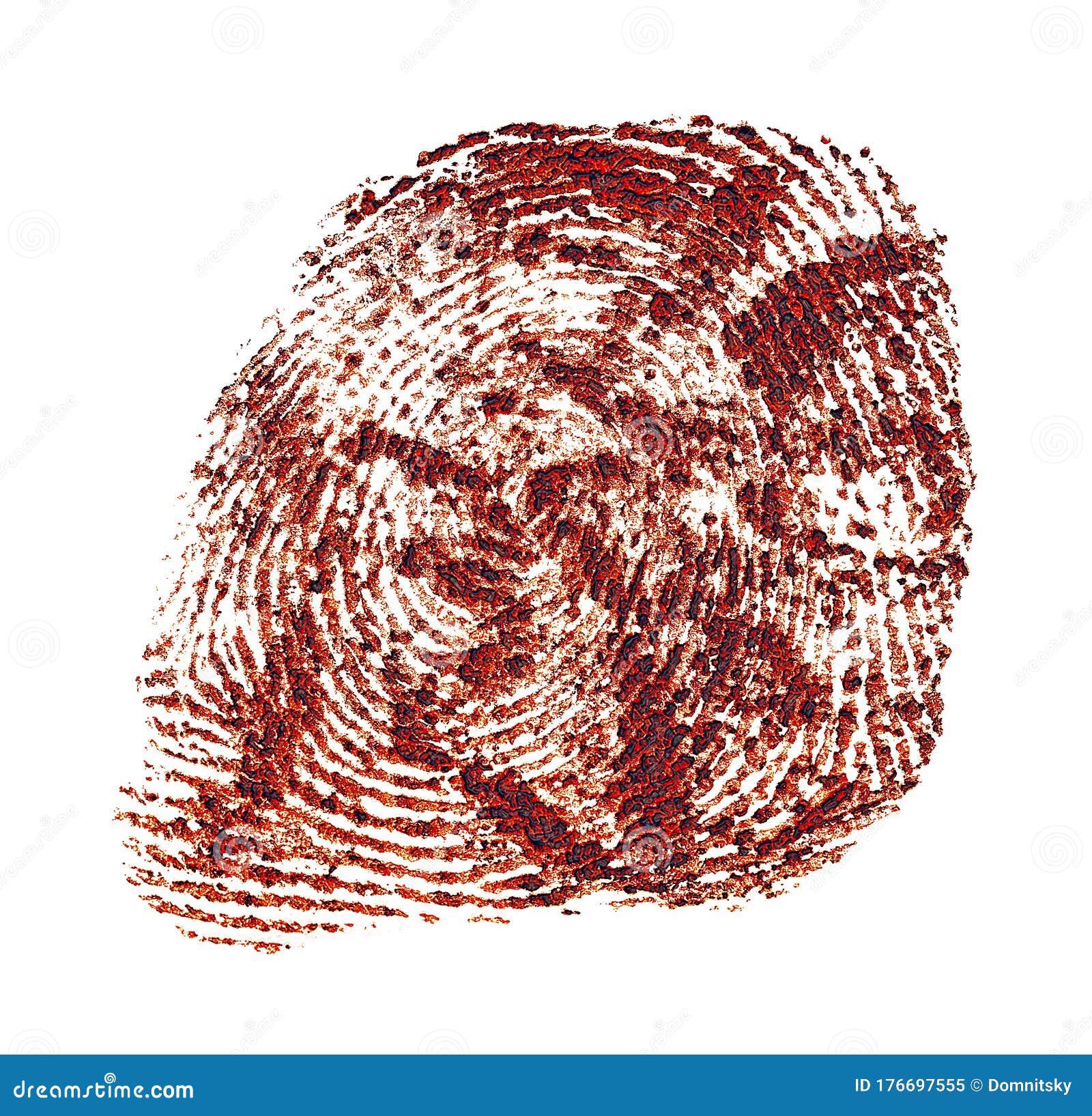 Bloody Fingerprint on a White Background Stock Image - Image of bloody ...