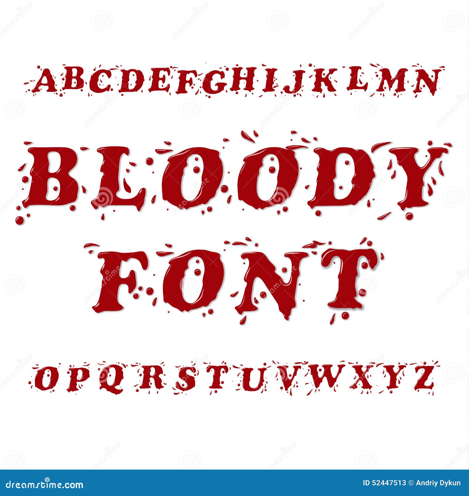 Bloody Font stock vector. Image of pattern, dimensional - 52447513