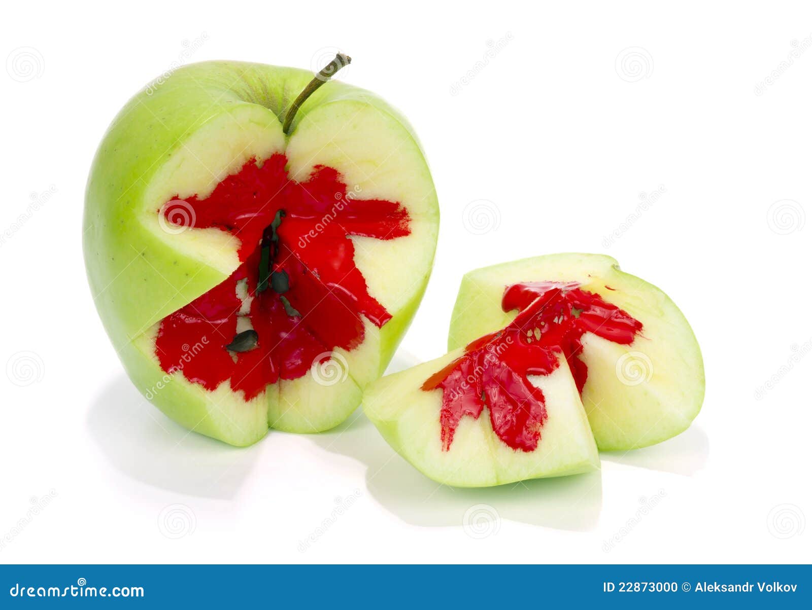 Bloody green apple stock photo. Image of detail, healthy - 22873000