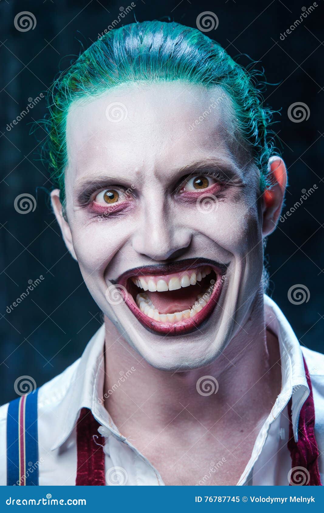 Bloody Halloween Theme: Crazy Joker Face Stock Image - Image of ...