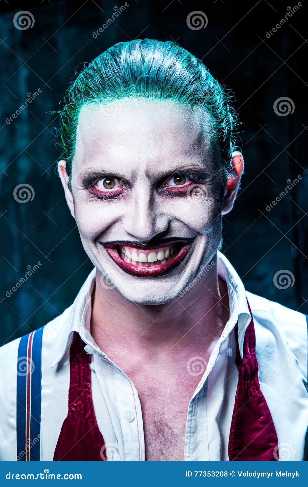 Bloody Halloween Theme: Crazy Joker Face Stock Photo - Image of ...