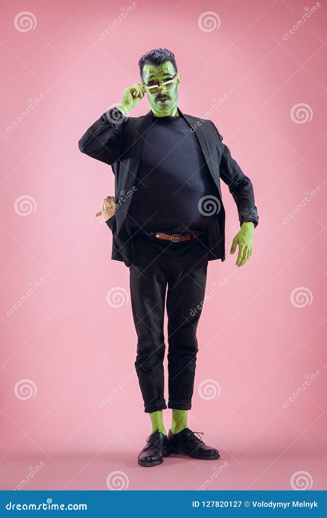 Bloody Halloween Theme: the Crazy Maniak Face on Studio Background ...