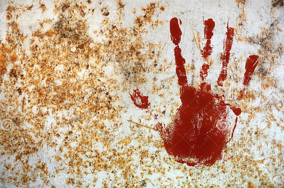 Bloody hand print stock illustration. Illustration of rust - 26610342