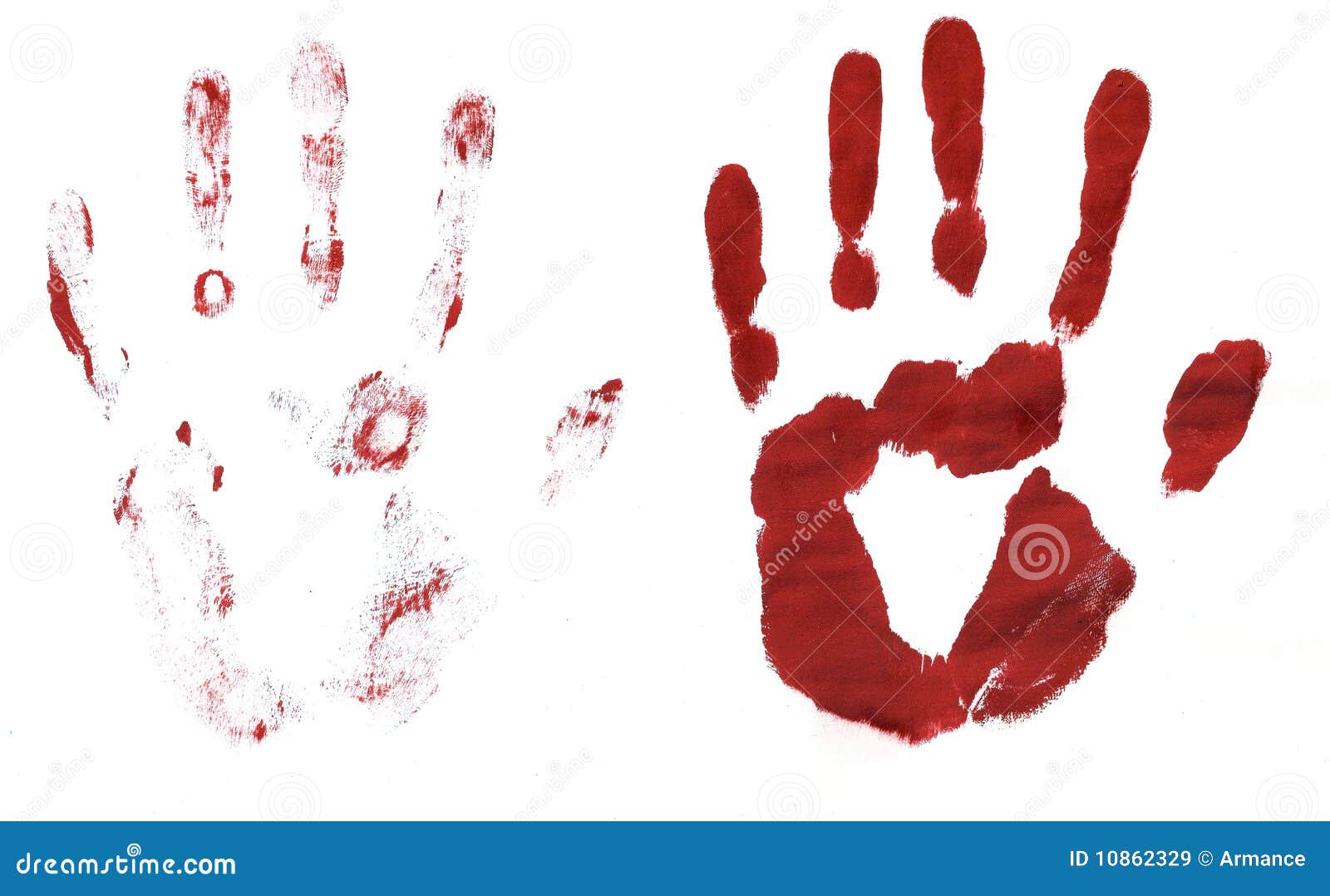Bloody Hand Print Set Isolated White Background. Horror Scary Blood ...