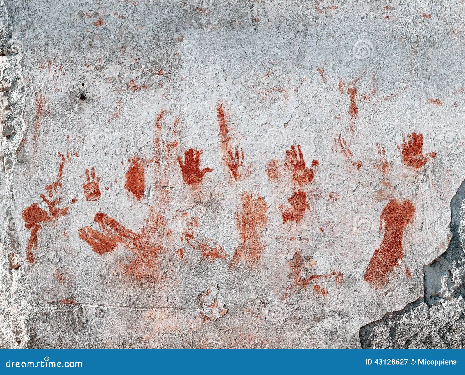 Bloody Hands Painted on Old Wall Stock Image - Image of horror, bloddy ...