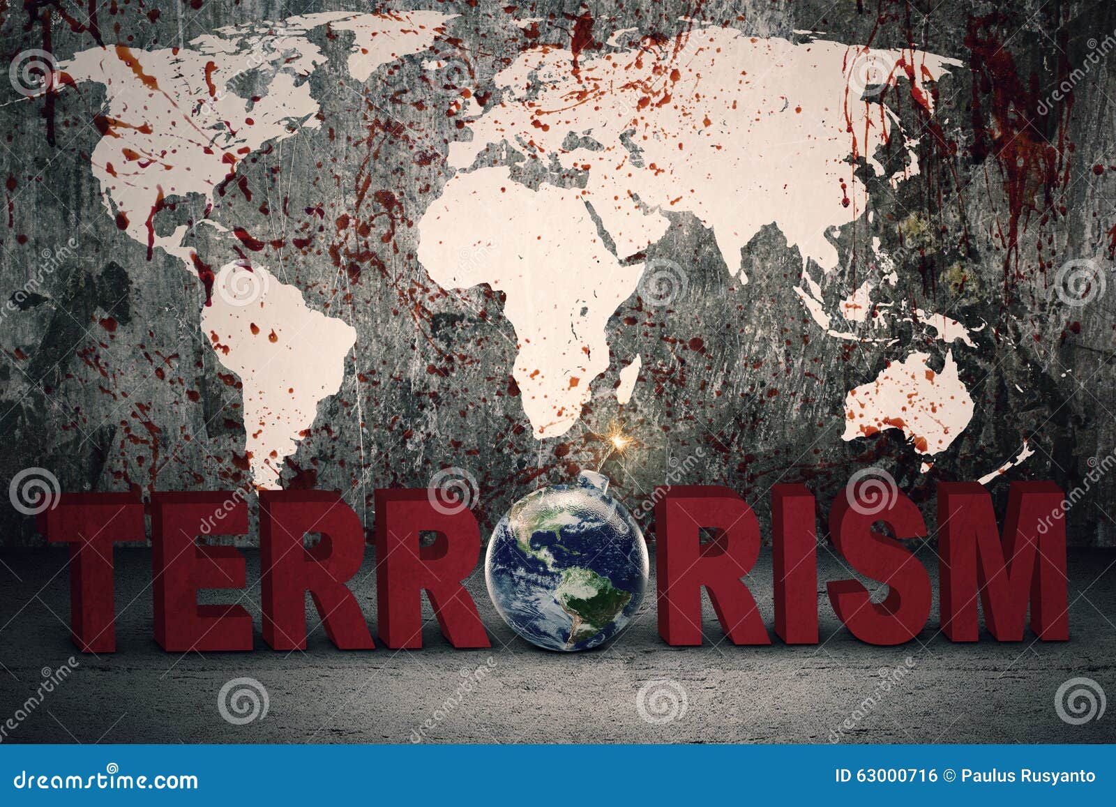 Bloody Map with Terrorism Text Stock Photo - Image of dynamite, bomb ...