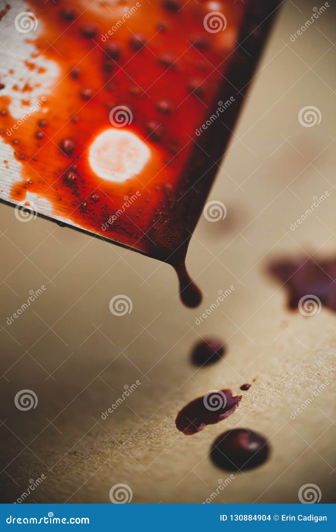 Bloody Meat Cleaver stock photo. Image of spatter, scary - 130884904