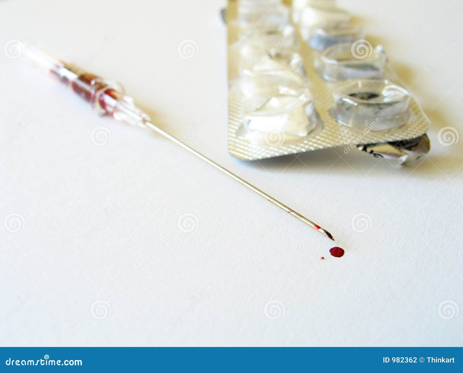 Bloody medical needle stock photo. Image of exploration - 982362