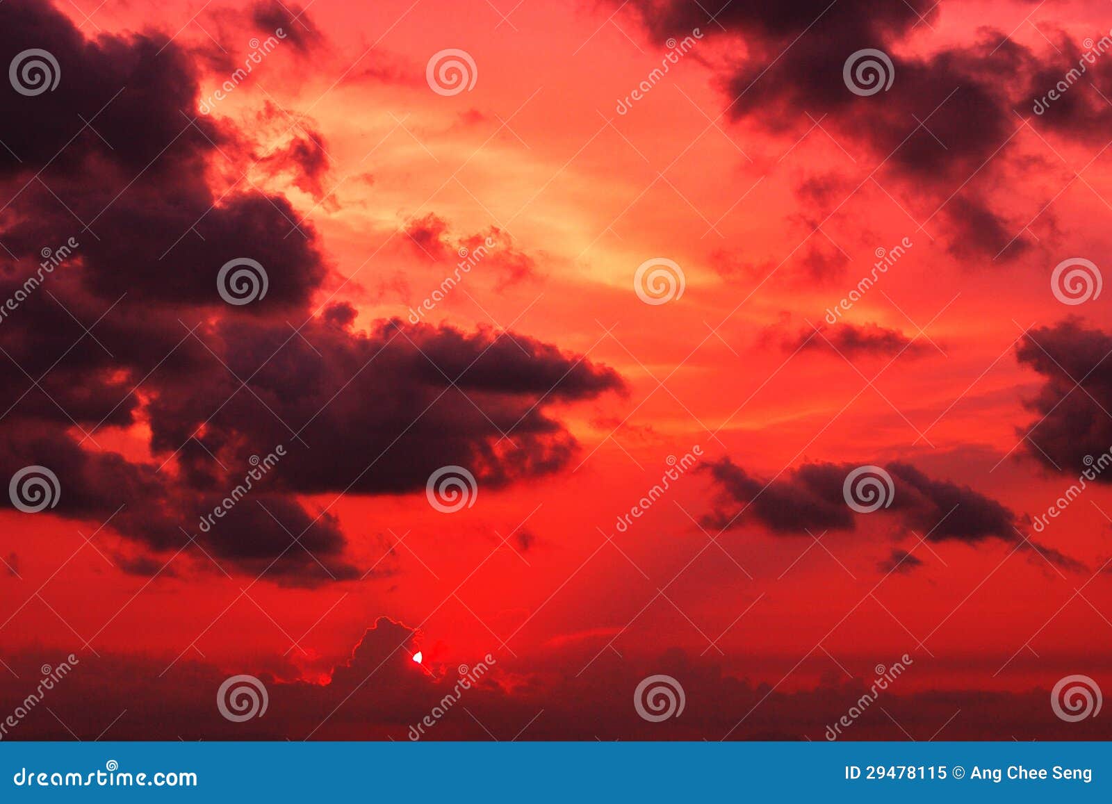 Bloody Sunset On The Background Of Power Stock Photo | CartoonDealer ...