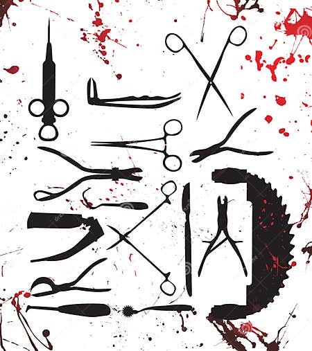 Bloody surgery tools stock illustration. Illustration of care - 11147984