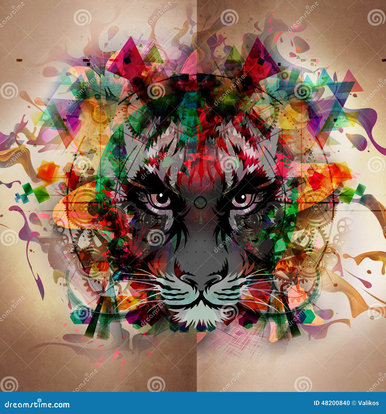 Bloody Tiger Abstract Background Stock Illustration - Illustration of ...