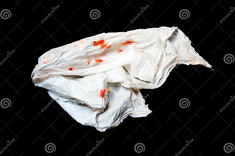 Bloody tissue stock photo. Image of spot, isolated, crumpled - 12888596