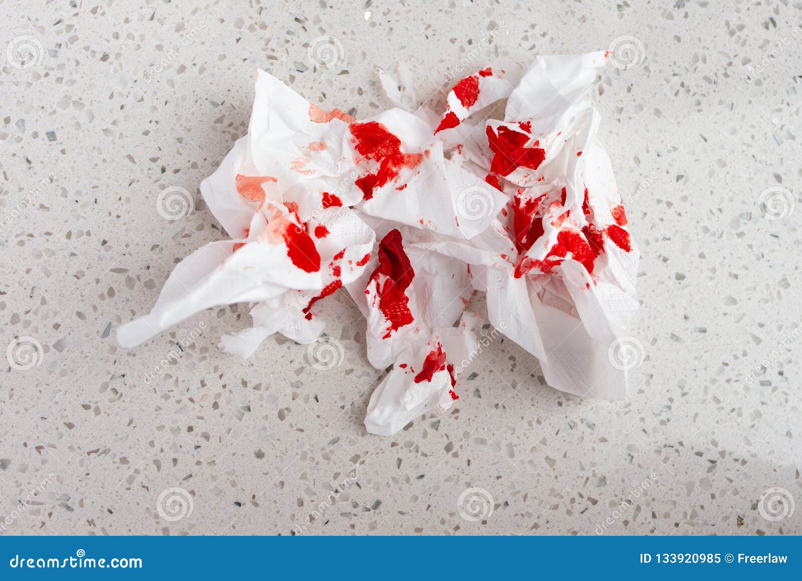 Bloody Tissue on White Background Stock Image - Image of untidy ...