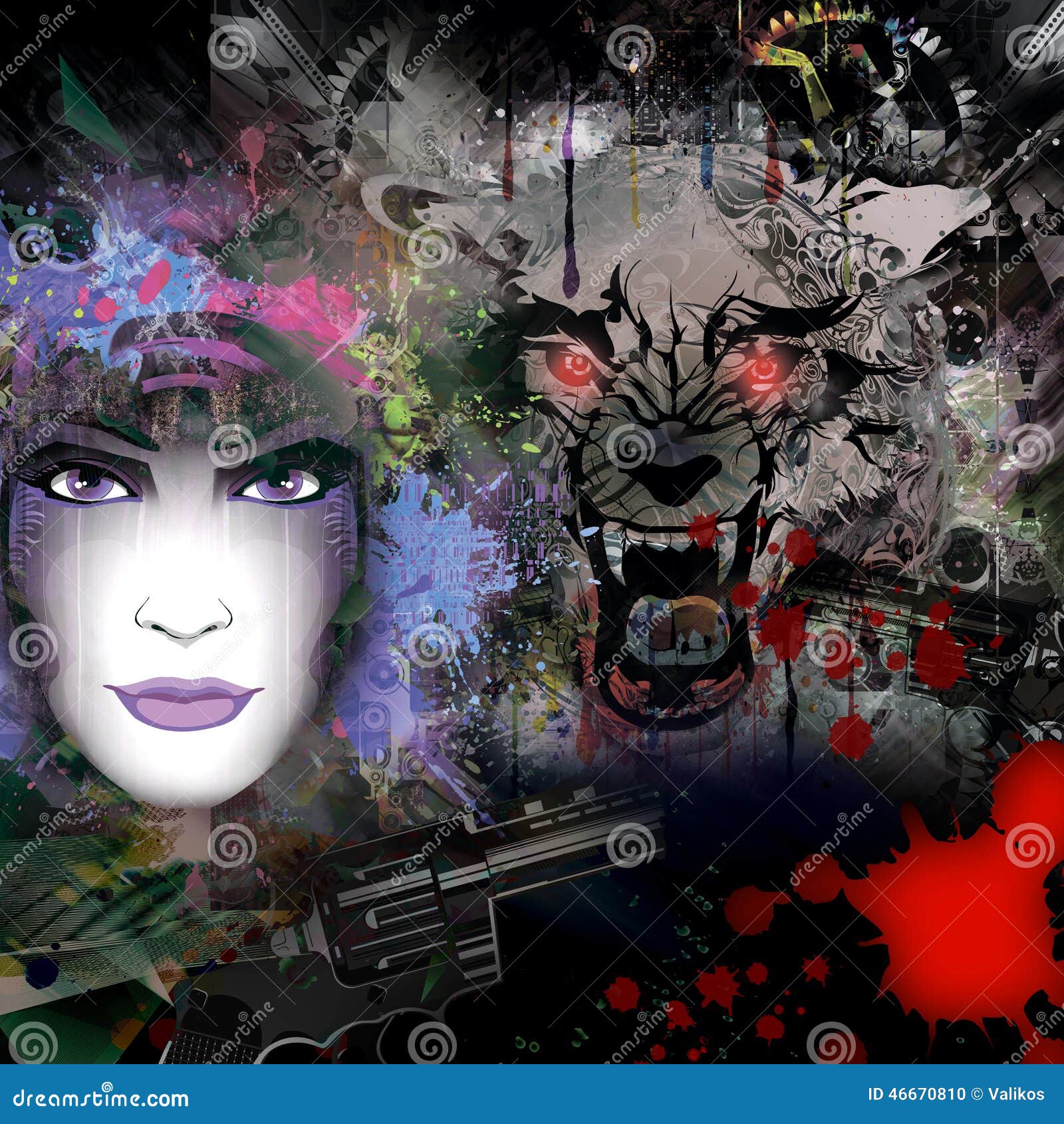 Bloody Werewolf Abstract Background Stock Illustration - Illustration ...