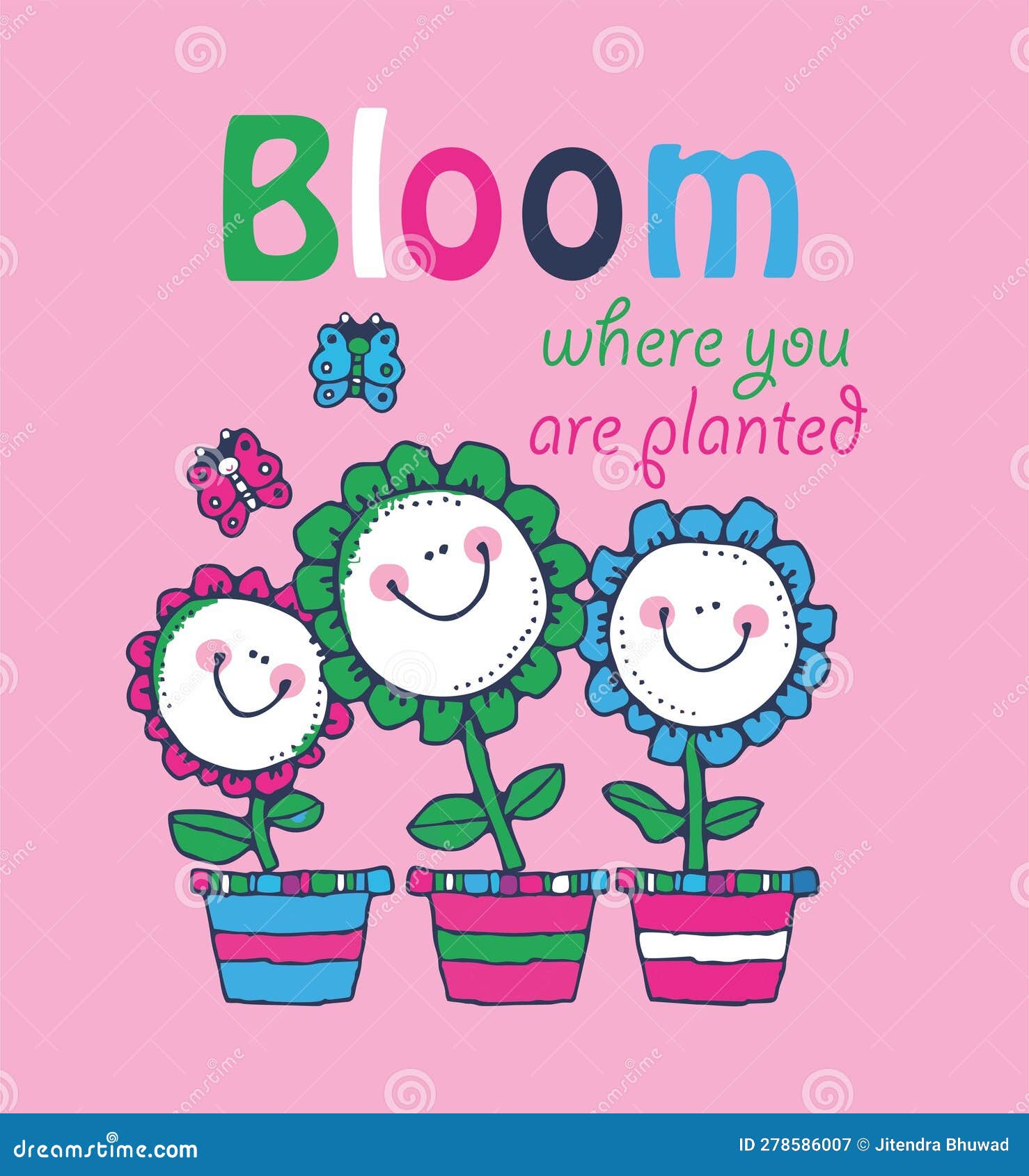 Bloom Flower Print Vector Art Vector Stock Vector - Illustration of ...