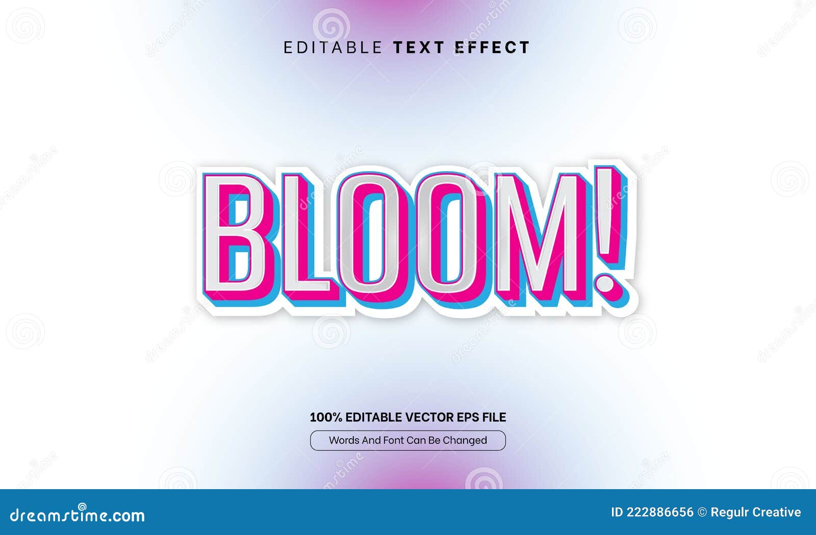 Bloom Sticker Text Effect, Editable Text Effect Premium Stock Vector ...