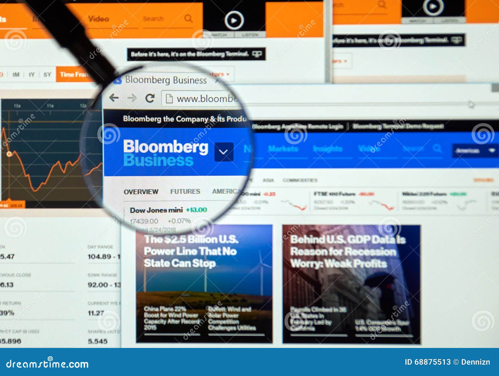 Bloomberg internet page editorial stock photo. Image of market - 68875513