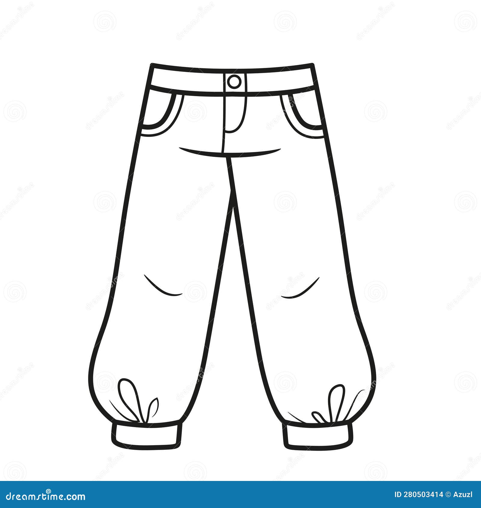 Bloomers on Cuffs Outline for Coloring on a White Stock Vector ...