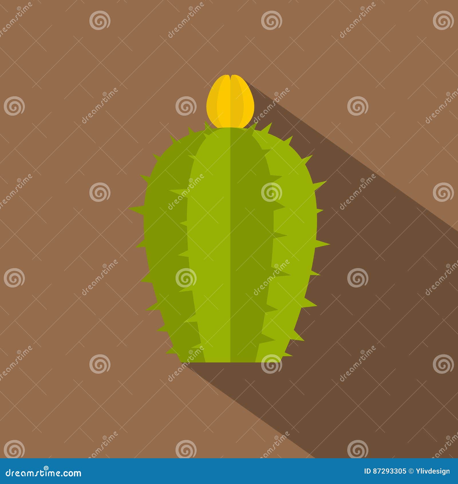 Blooming Cactus Icon, Flat Style Stock Vector - Illustration of ...