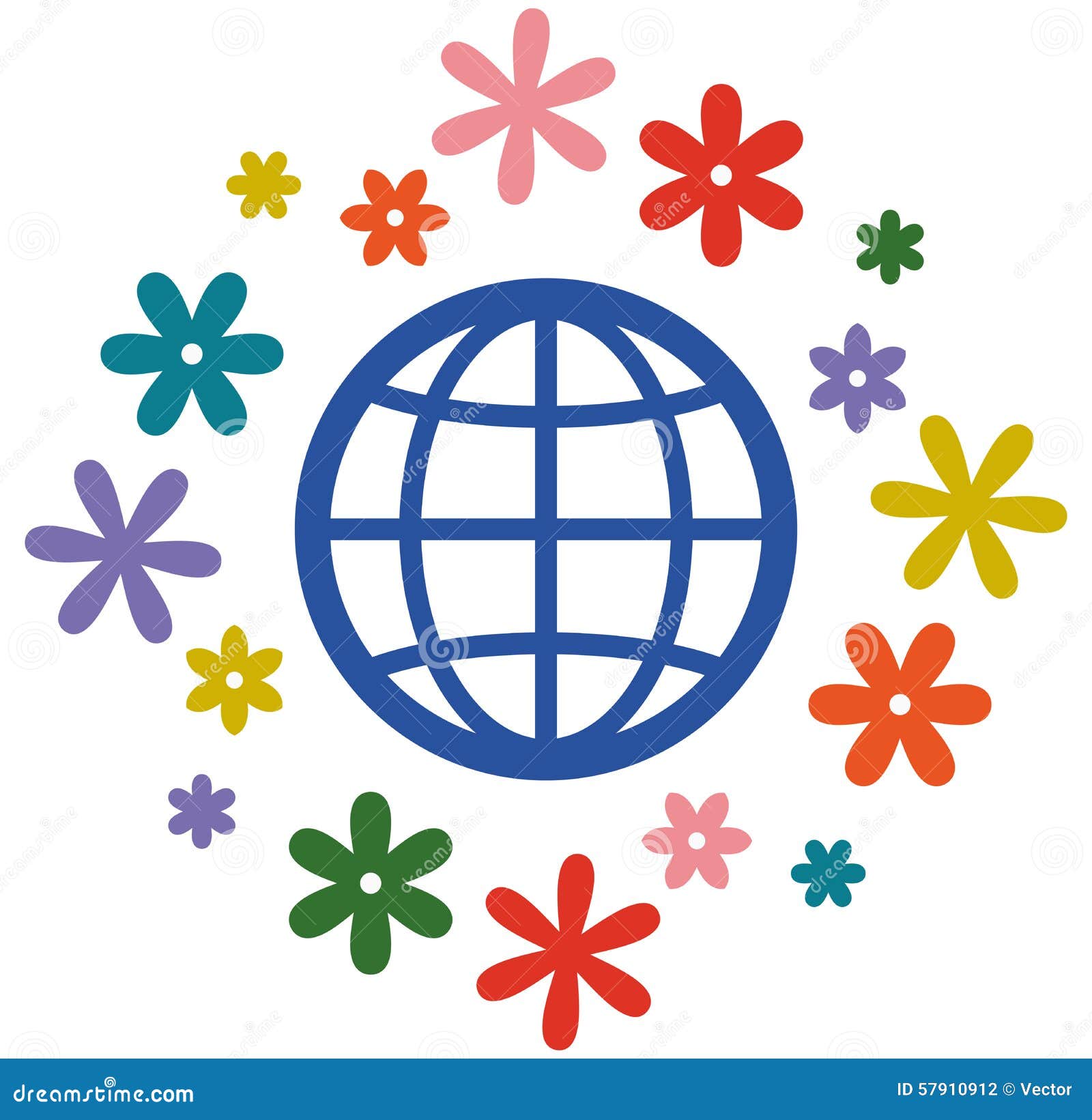 Blooming Earth vector icon stock vector. Illustration of green - 57910912