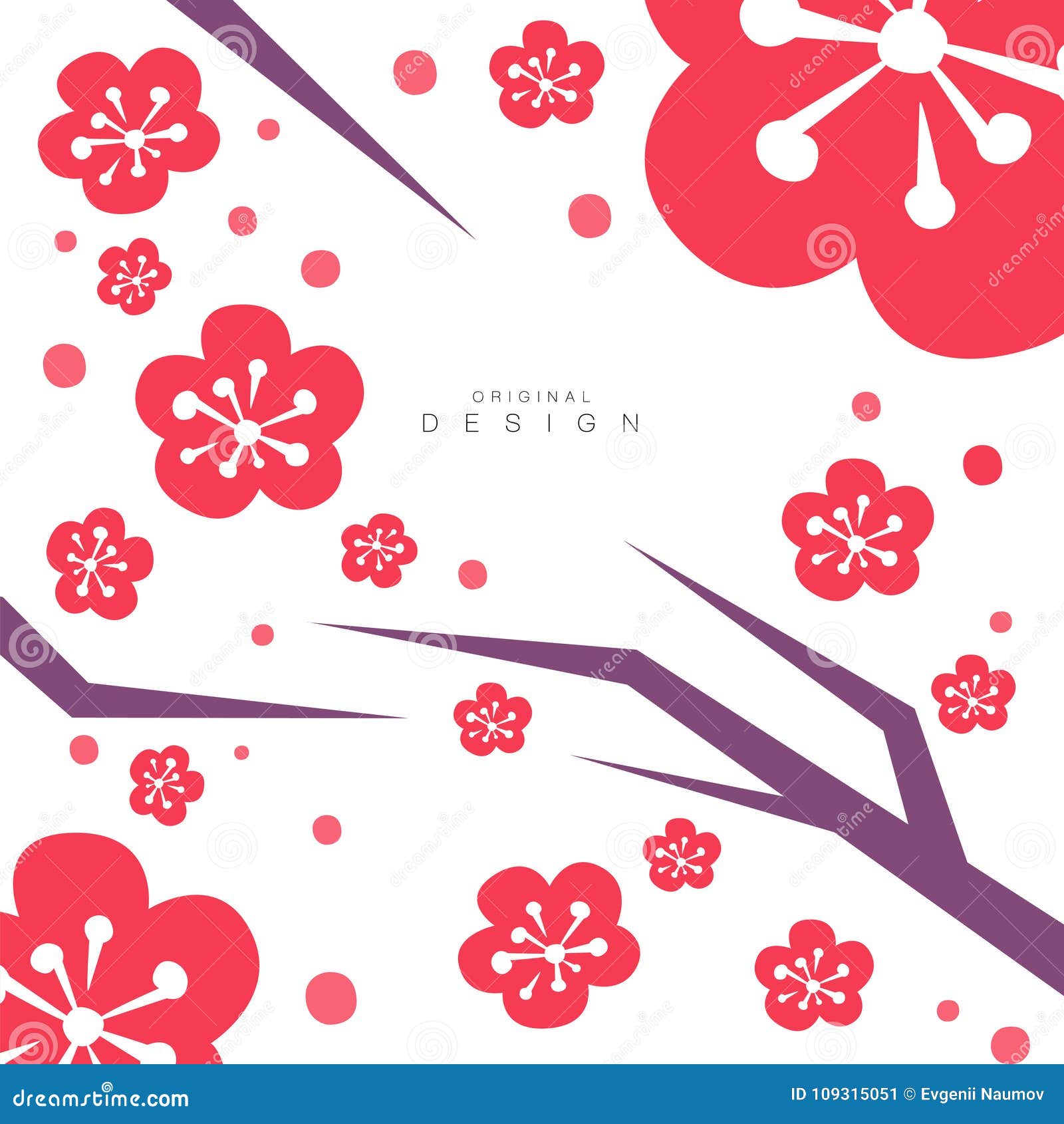 Blooming Sakura, Traditional Asian Pattern Card, Original Design ...