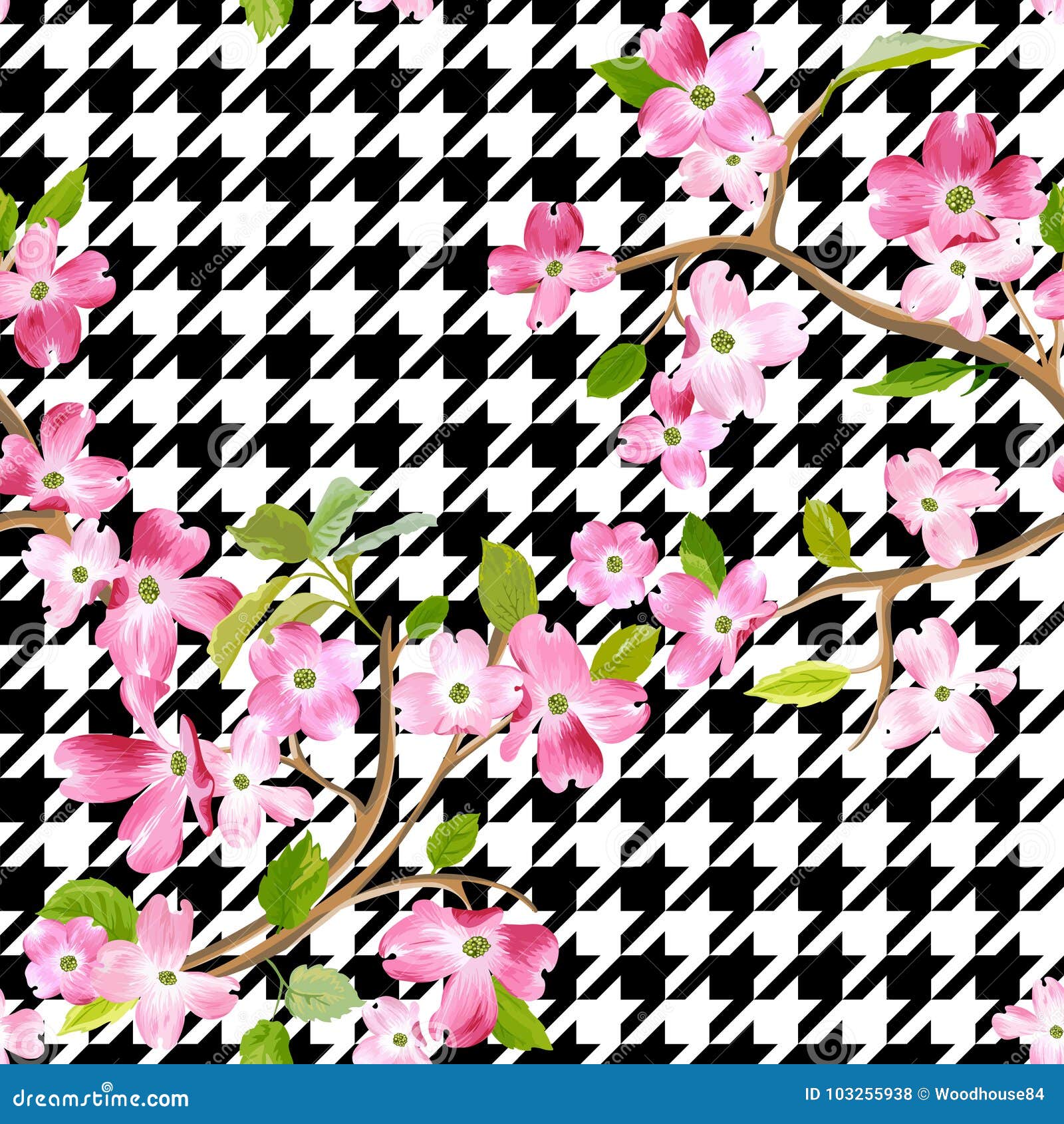 Blooming Spring Flowers Pattern Background. Seamless Fashion Print ...