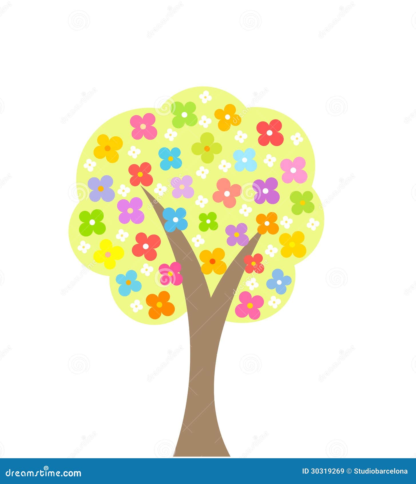 Blooming tree stock vector. Illustration of isolated - 30319269