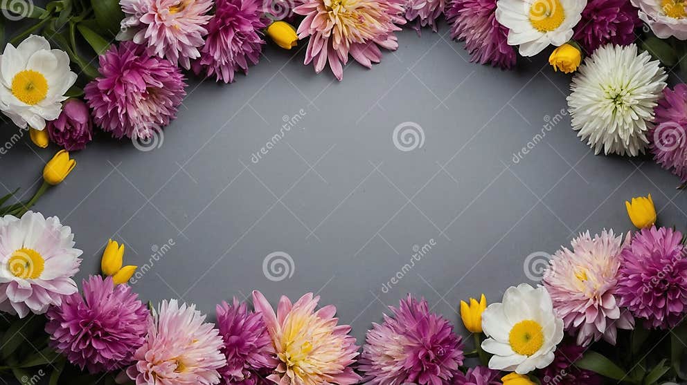 Blooms of Vibrant Spring Flowers Burst Forth As the Main Subject ...