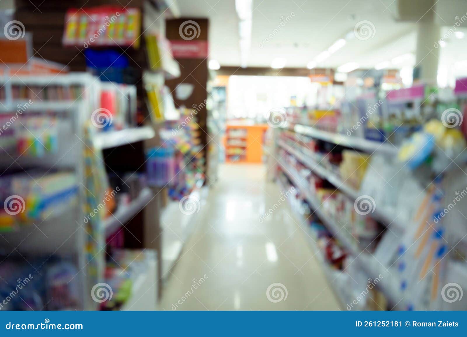 Bloored Background of the Book Store with Different Books Lying on the ...