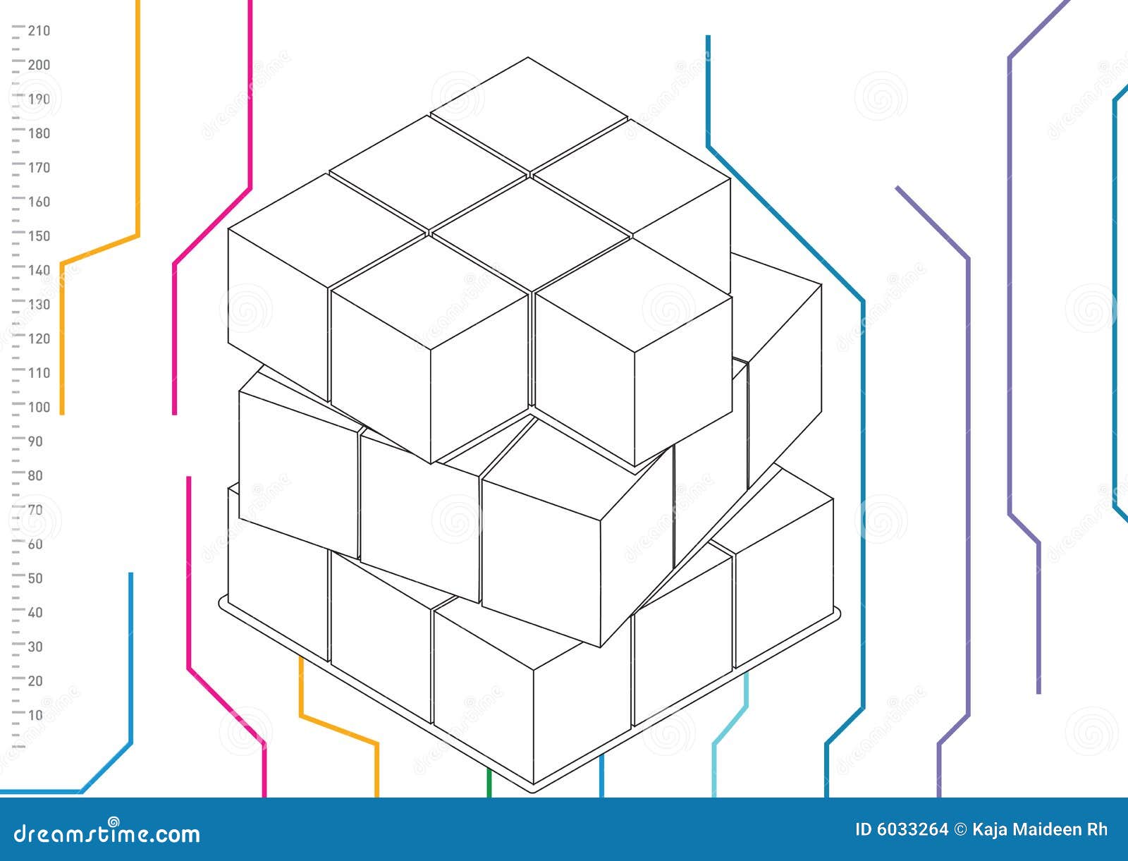 Bloques con la escala stock de ilustración. Ilustración de sombra - 6033264