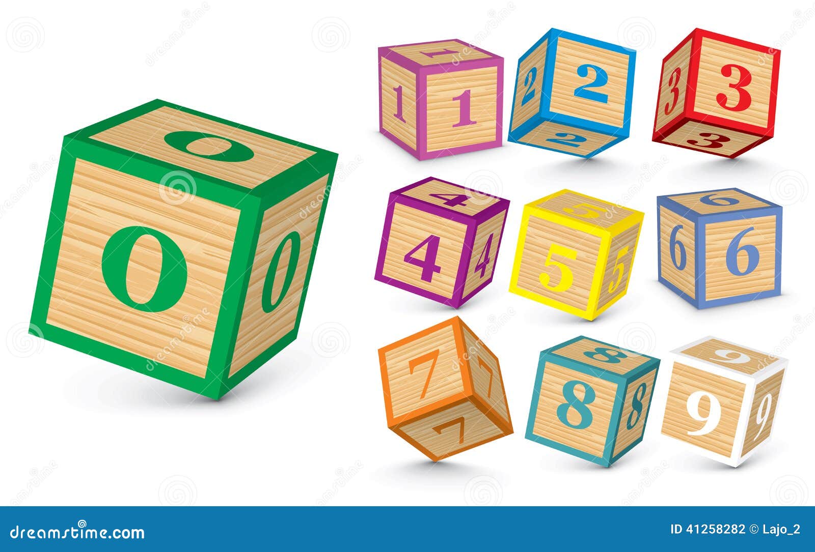 Bloques De Madera Del Número Del Vector Ilustración del Vector ...