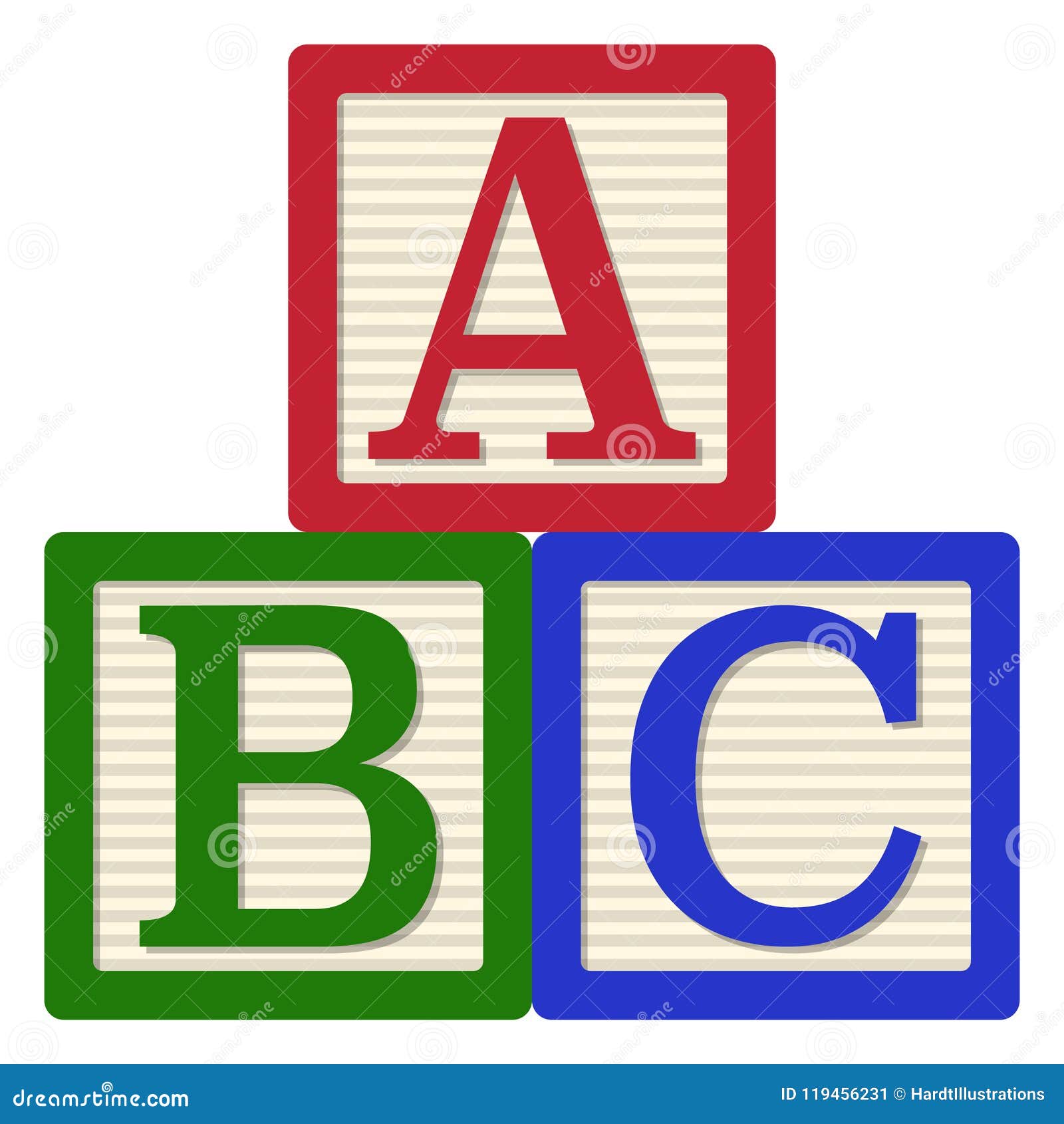 Bloques Del Alfabeto De ABC Ilustración del Vector - Ilustración de sencillo, elemento: 119456231