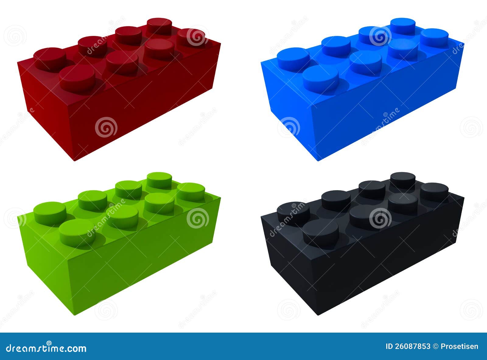 Bloques Del Lego 3D Aislados Stock de ilustración - Ilustración de ocio ...