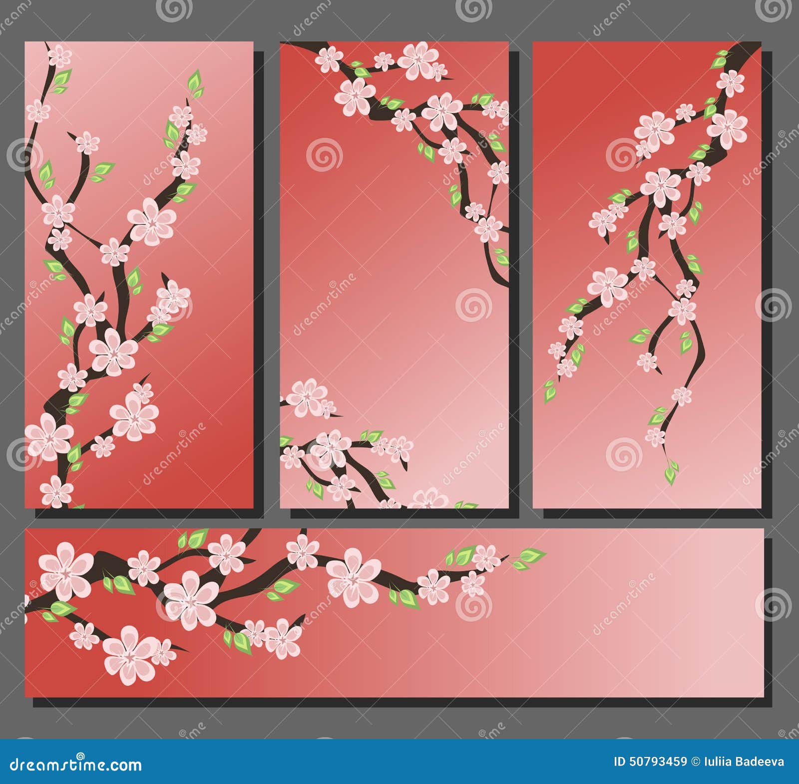 Sakura Invitation Card Background Or Poster Vector Illustration ...