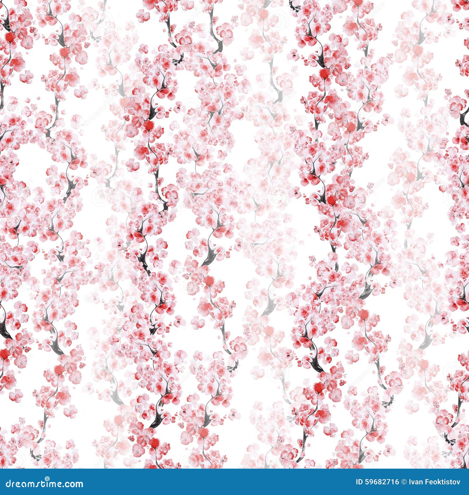 Blossom sakura pattern stock illustration. Illustration of background ...