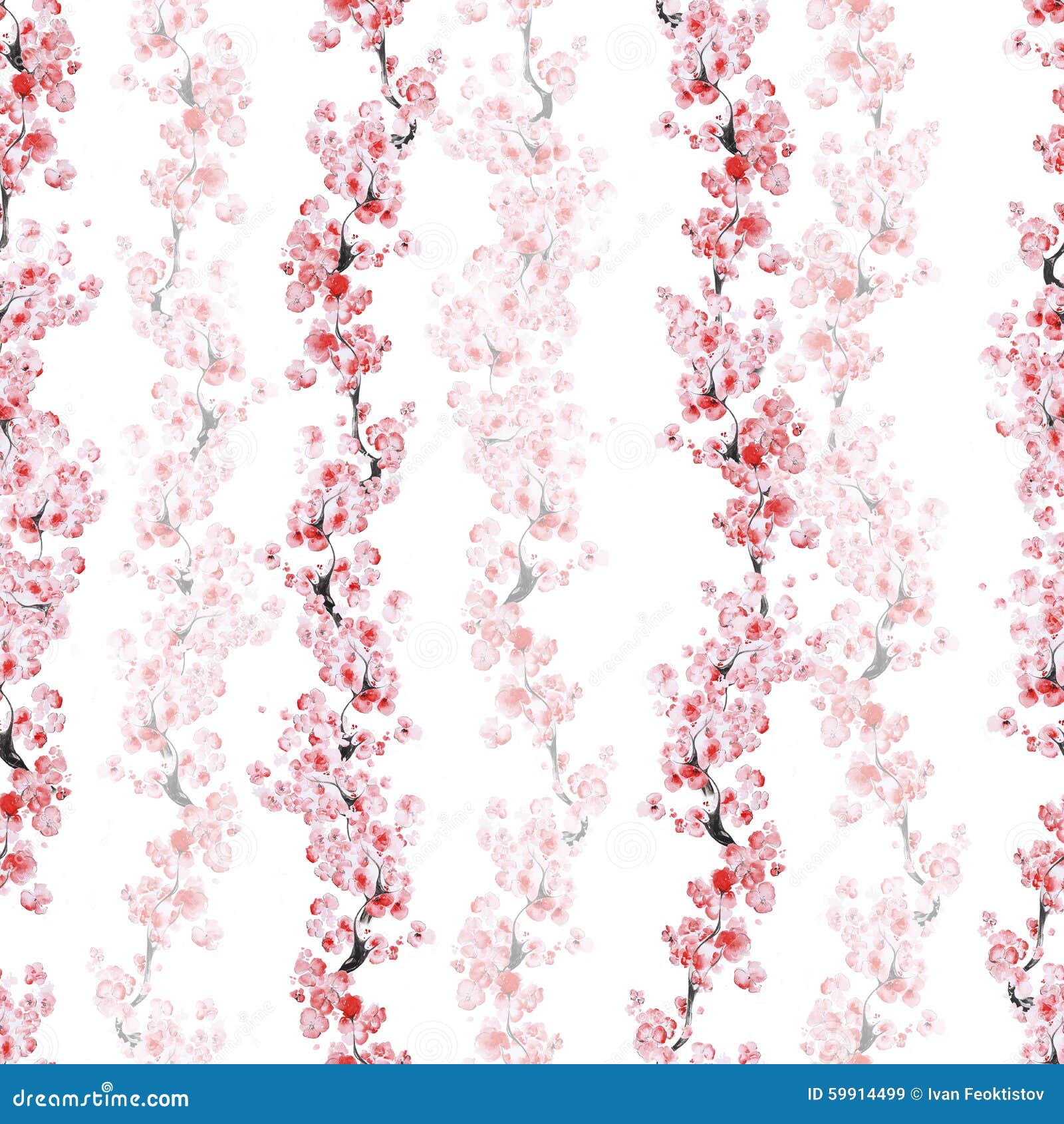 Blossom sakura pattern stock illustration. Illustration of color - 59914499
