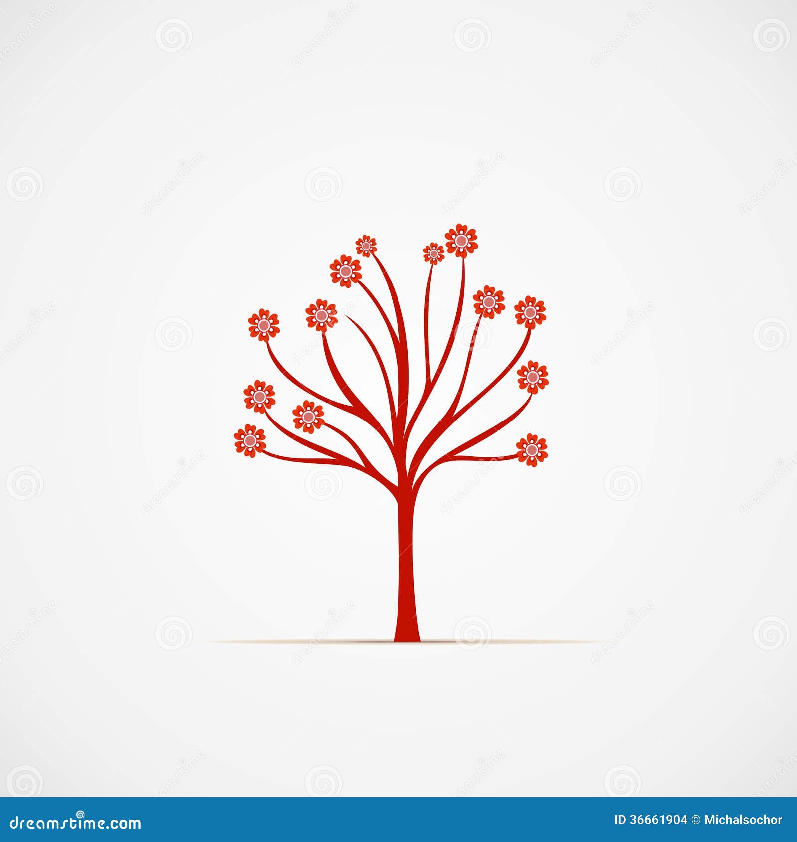 Blossom - Simple Tree with Flowers. Stock Illustration - Illustration ...