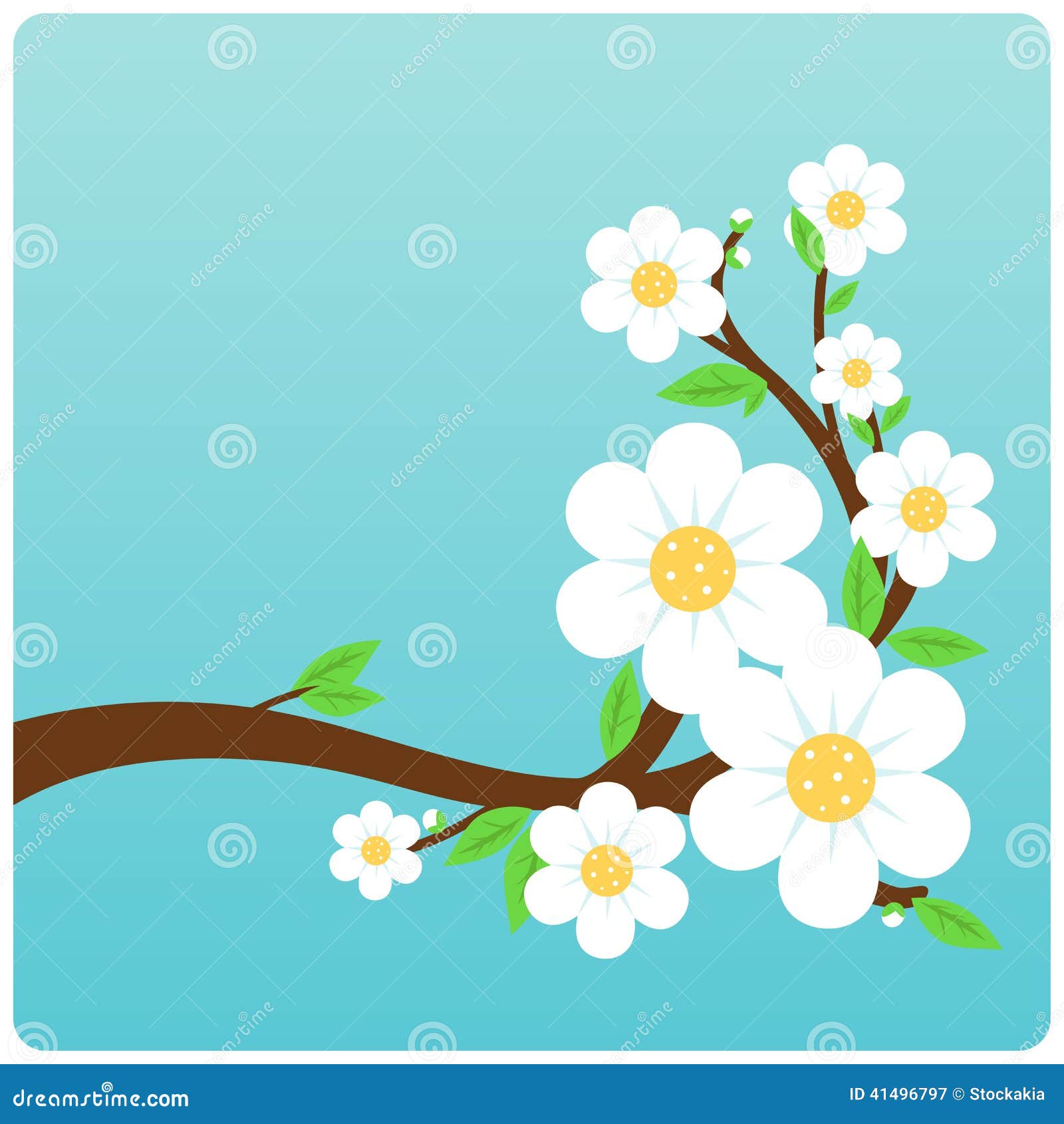 Blossoming Tree Branch. Vector Illustration Stock Vector - Illustration ...
