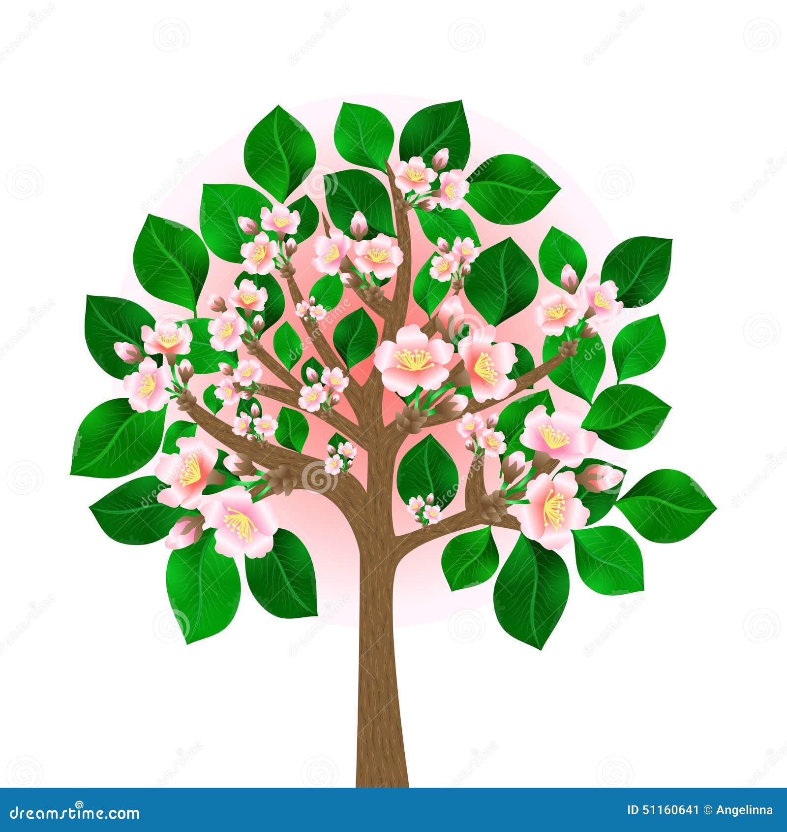 Blossoming tree stock vector. Illustration of floral - 51160641