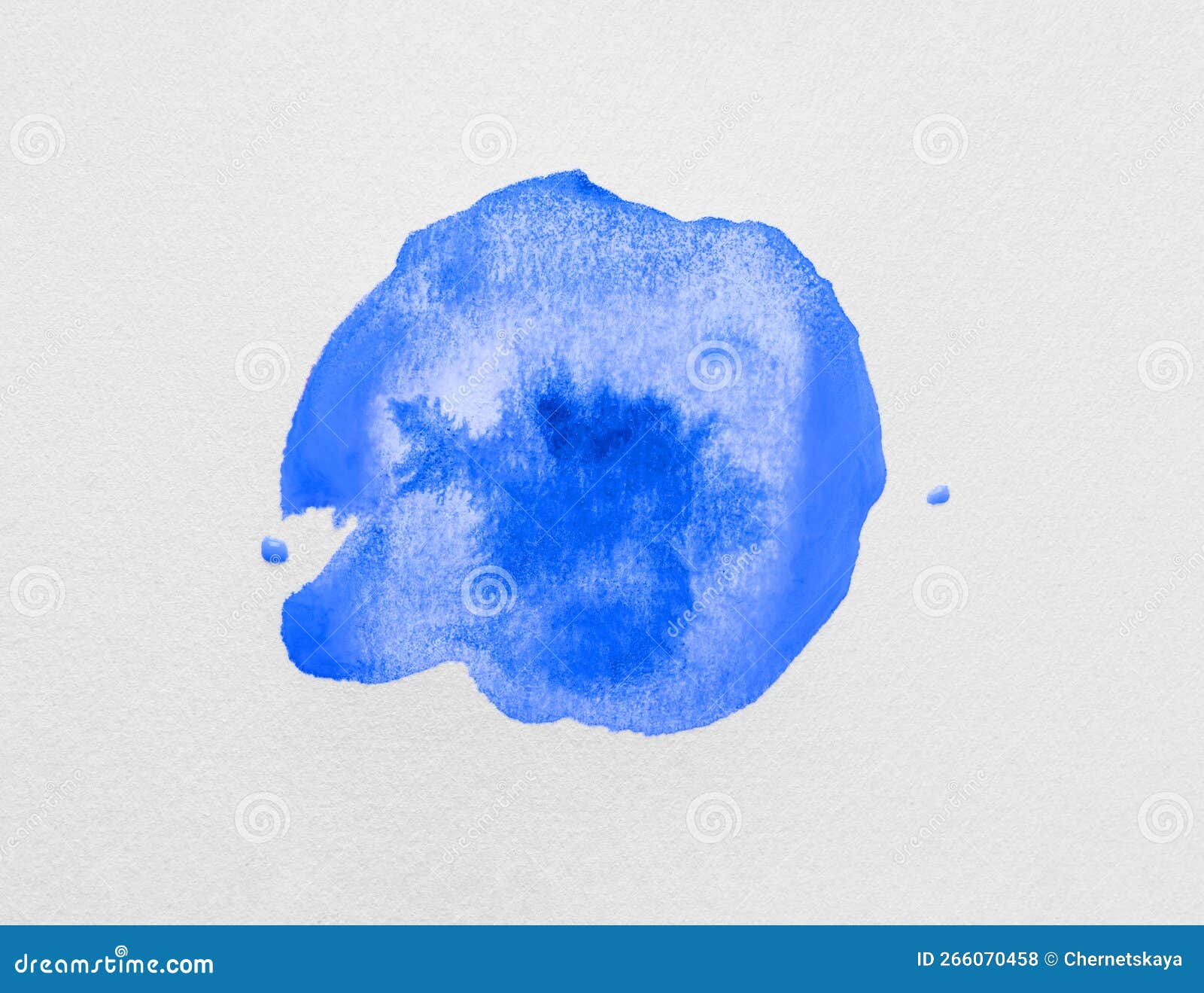 Blot of Light Blue Ink on White Background, Top View Stock Photo ...