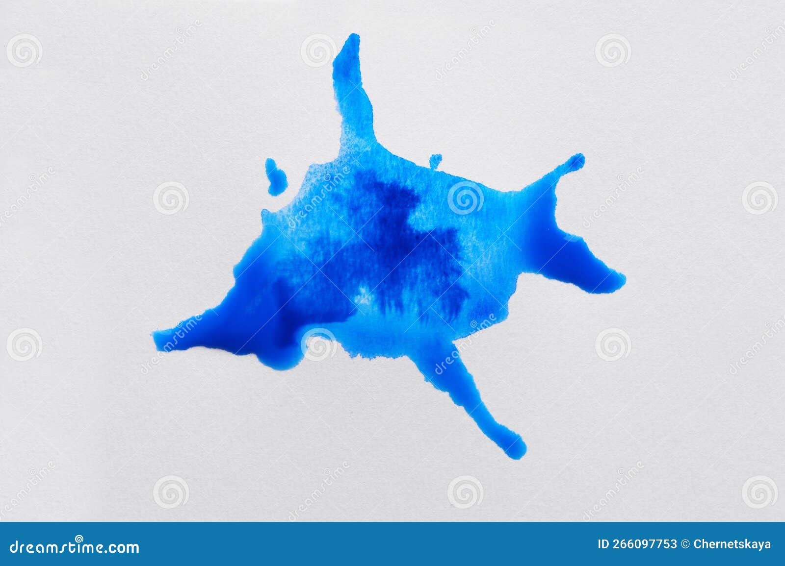 Blot of Light Blue Ink on White Background, Top View Stock Image ...