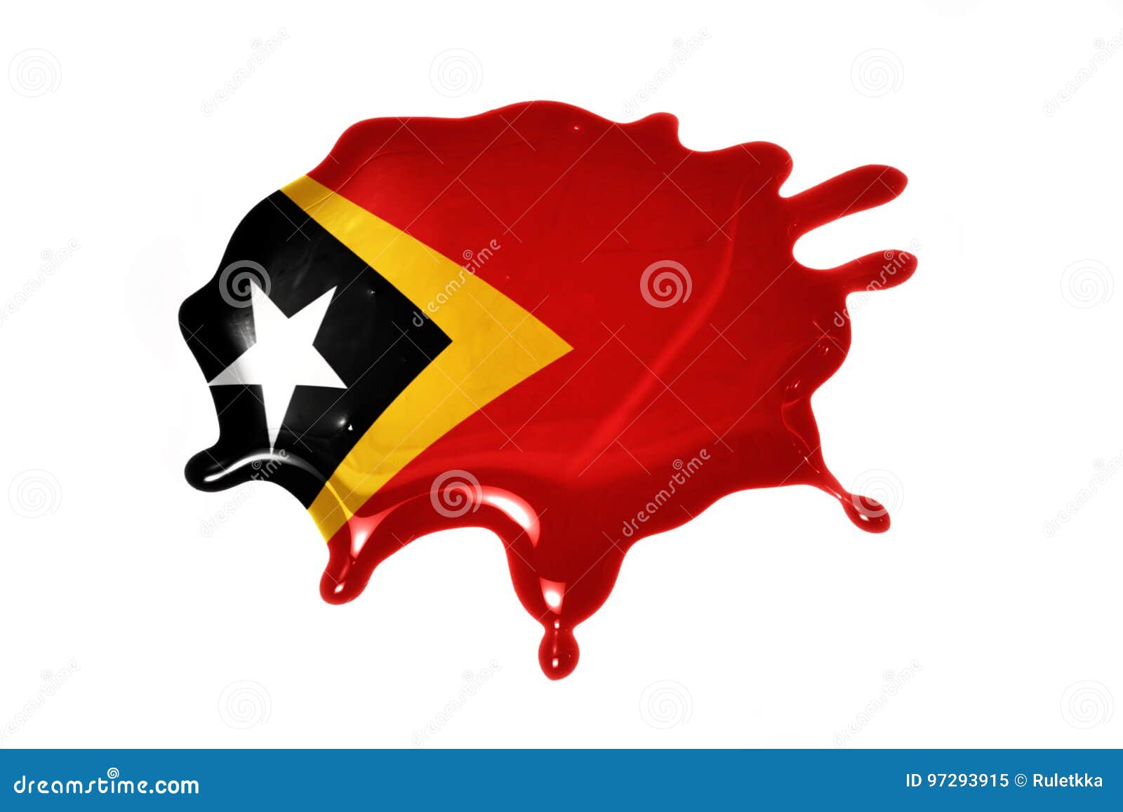 Blot with National Flag of East Timor Stock Image - Image of patch ...