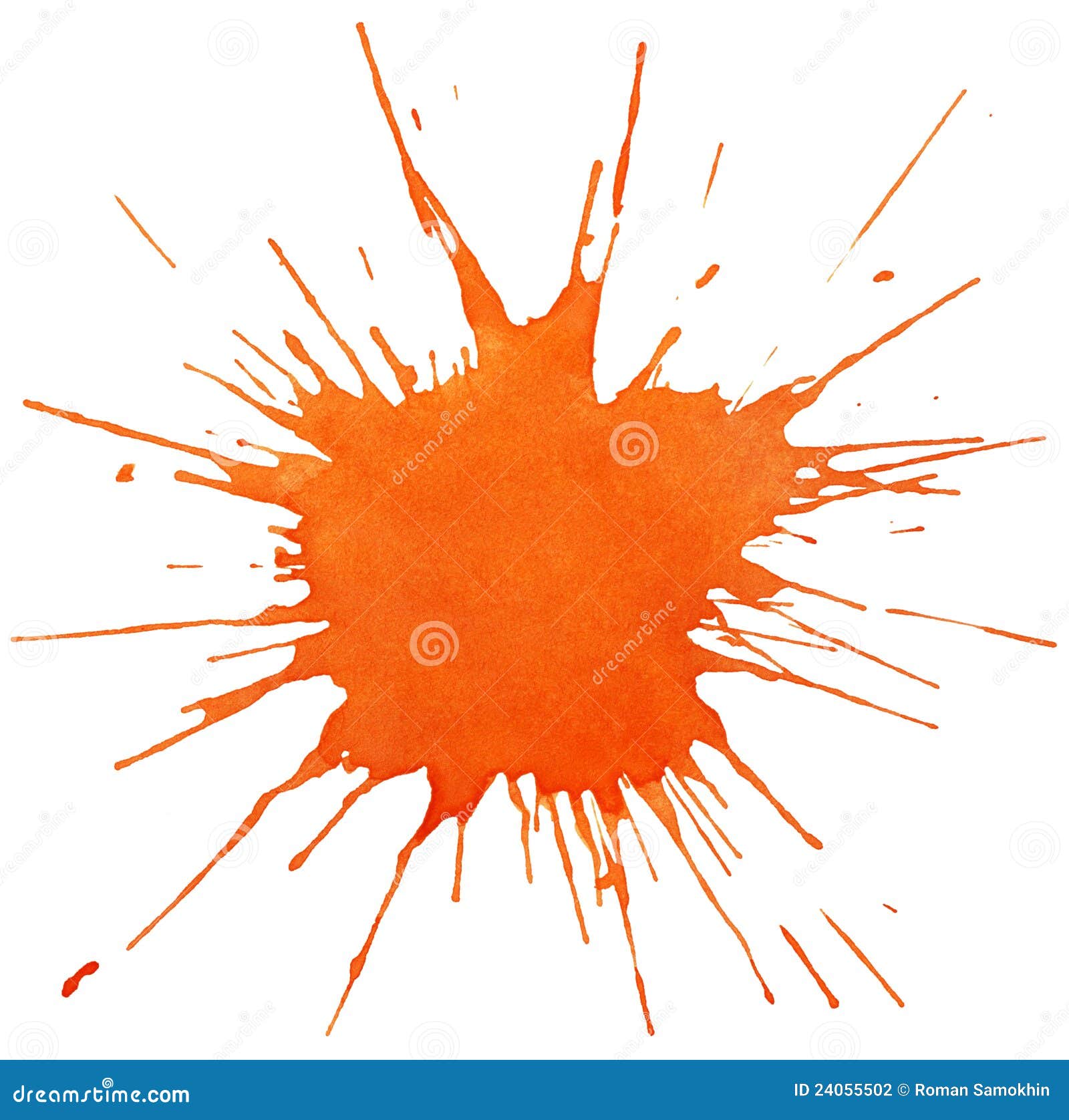 Blot of orange watercolor stock illustration. Illustration of splash ...