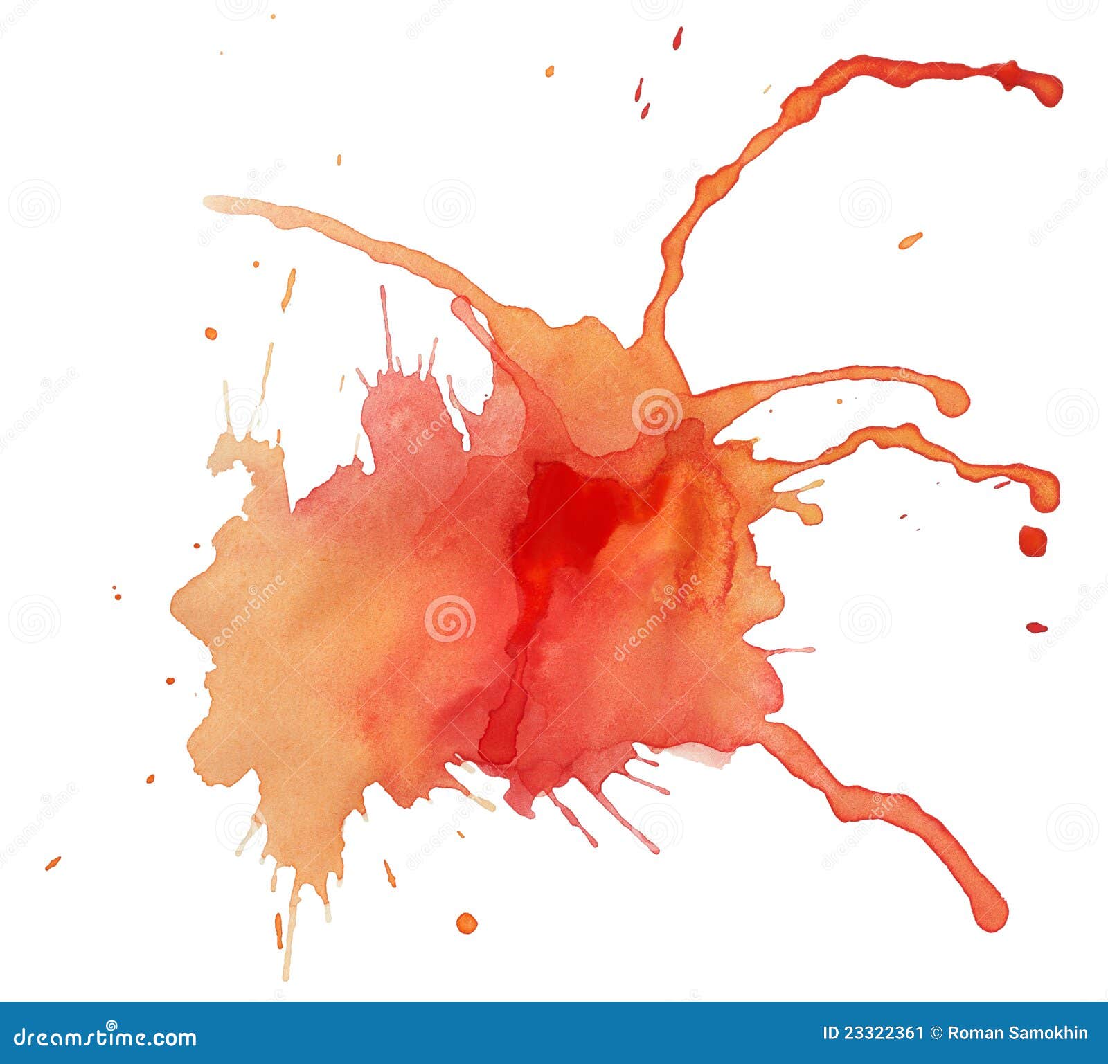 Blot of Red-yellow Watercolor Stock Image - Illustration of decoration ...