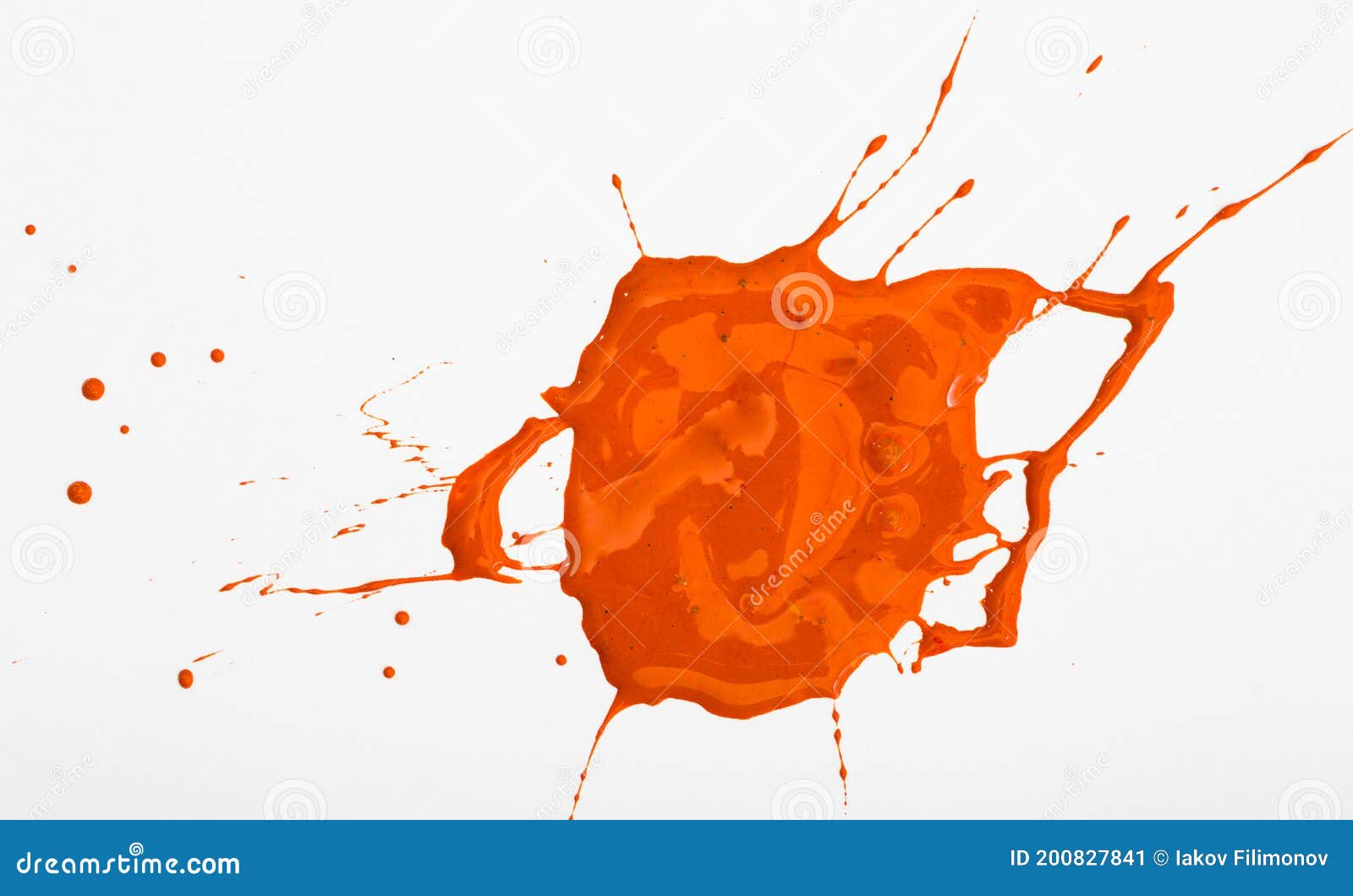 Blot and Splashes of Orange Paint Stock Image - Image of graphic, brush ...