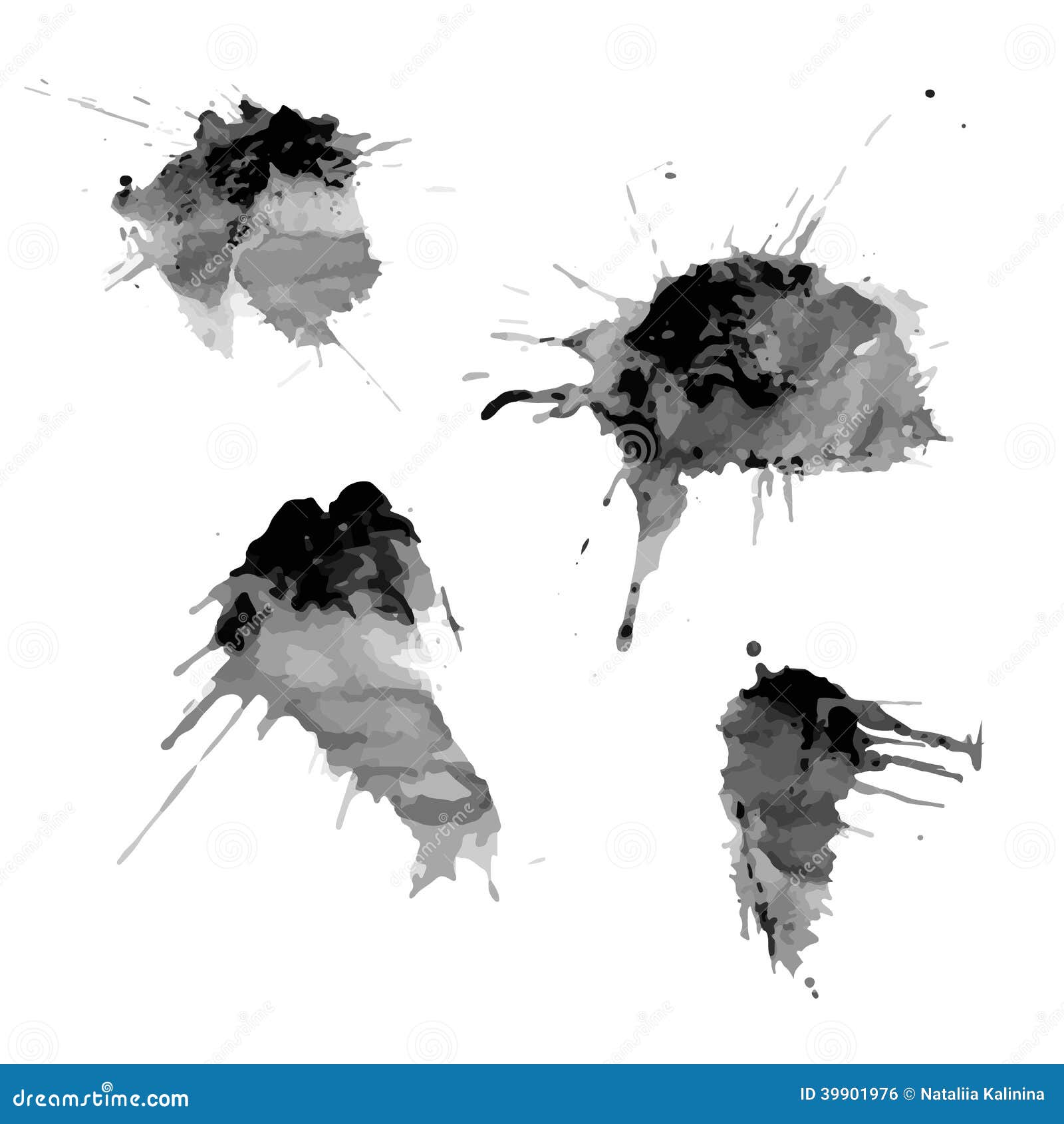 Blots of ink spots stock vector. Illustration of drawing - 39901976