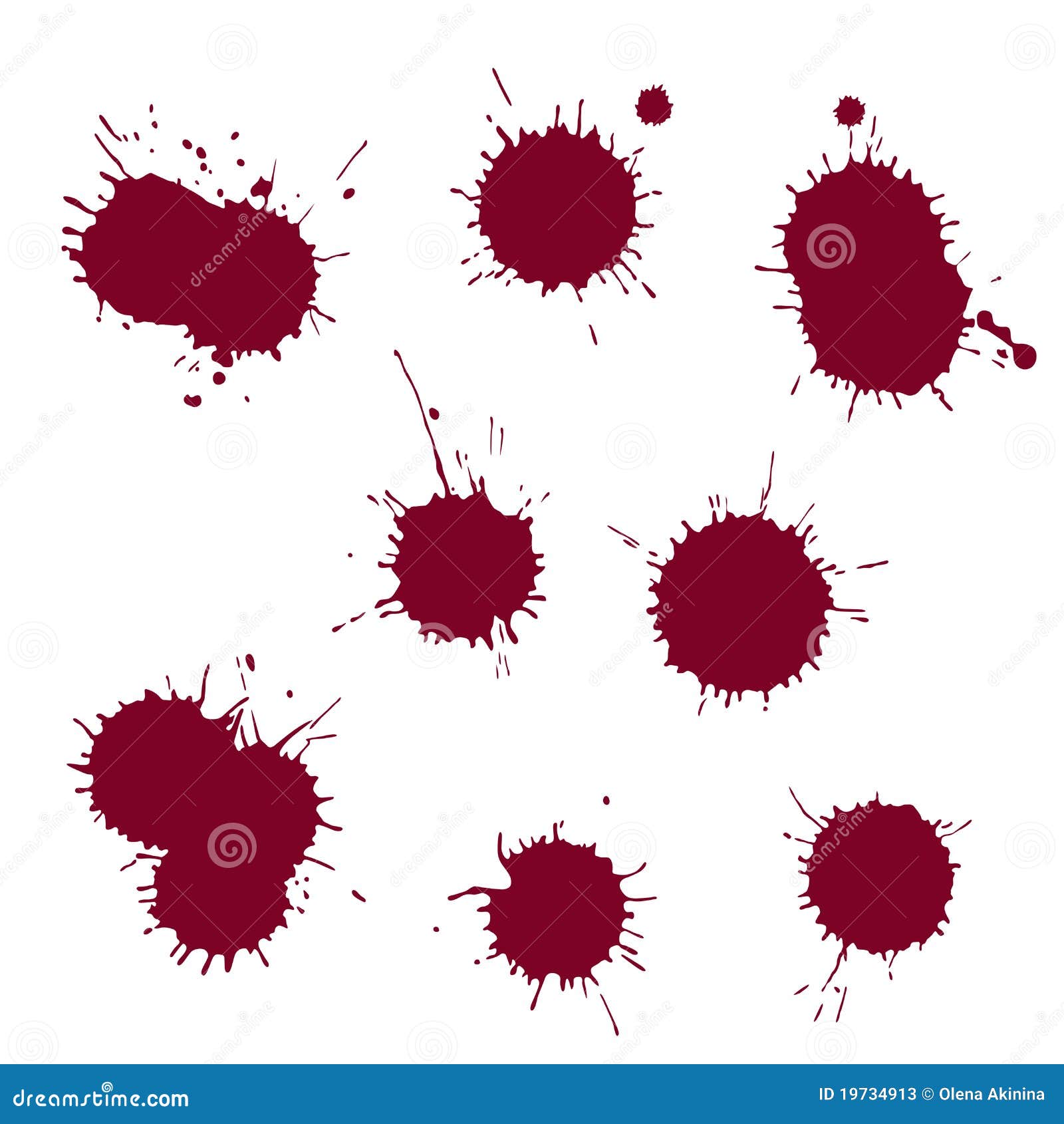 Blots_set stock vector. Illustration of silhuette, daub - 19734913